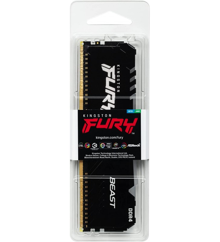 KINGSTON 16G (1x16G) D4 3200Mhz FURY Beast RGB - Chipset.fr